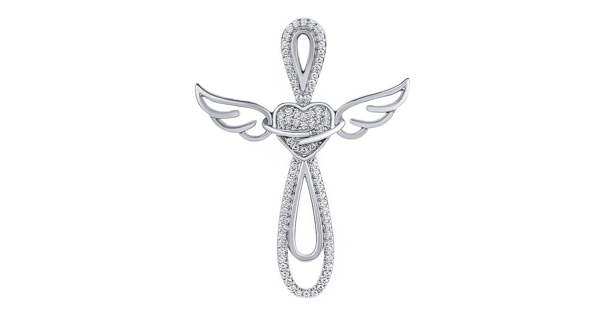 Anhänger aus Silber 925 Schutzengel Azael mit Zirkonen - SILVEGO Schmuck