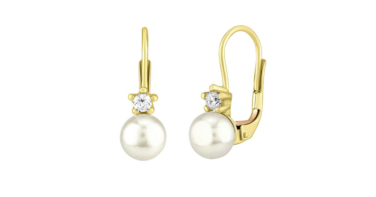 Zlaté náušnice s pravou perlou 5 mm - Silvego jewellery - český výrobca ...